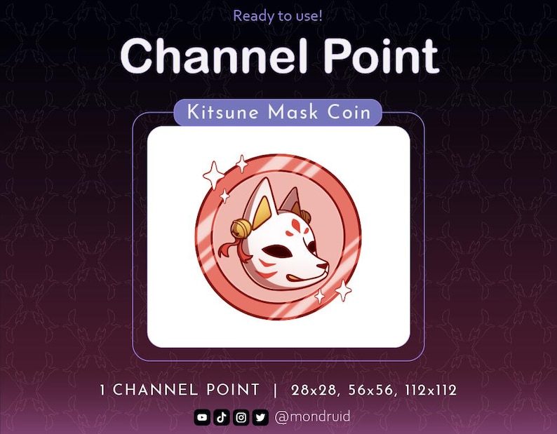 CHANNEL POINT | Kitsune Mask Coin | Emote | Twitch | Youtube | Discord ...