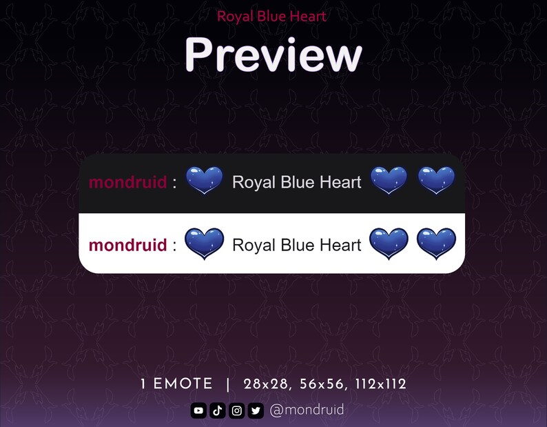 EMOTE Corazón Azul Real Twitch, Youtube, Discord Recursos Streamer ...