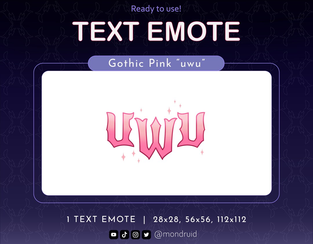 TEXT EMOTE Pink Goth Text Twitch Youtube Discord Streamer Resources ...