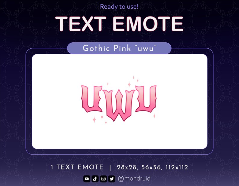 TEXT EMOTE Pink Goth Text Twitch Youtube Discord Streamer Resources ...