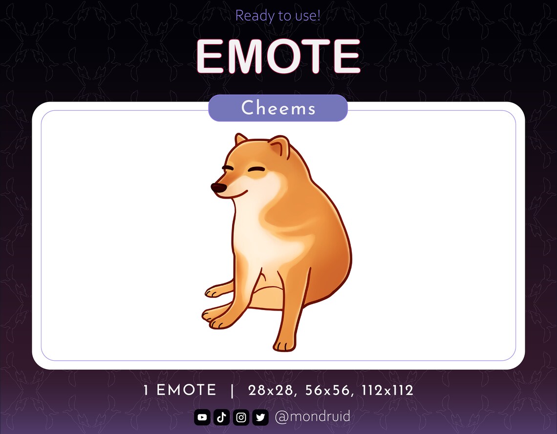 EMOTE Cheems Twitch Youtube Discord Streamer | Etsy