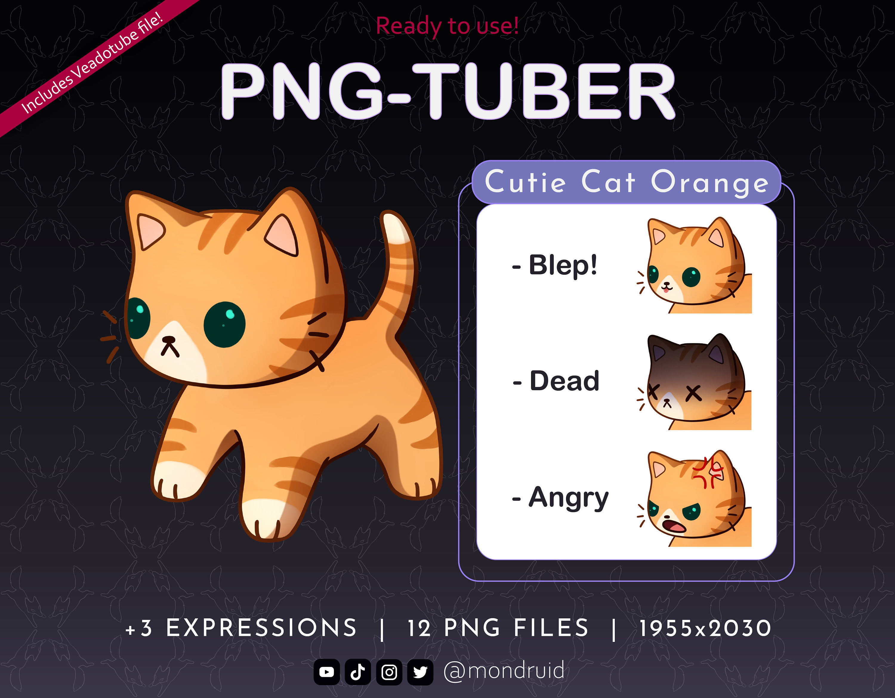 PNG-TUBER | Cutie Cat Orange | Veadotube Mini | Twitch | Youtube ...