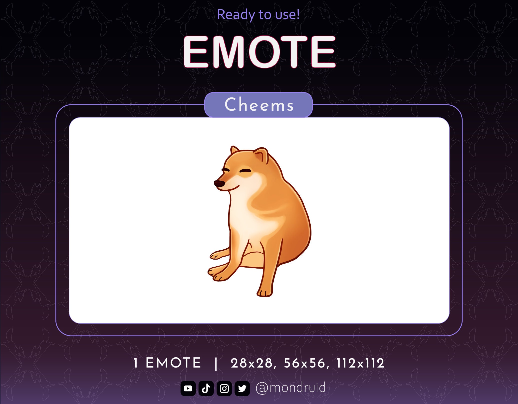 EMOTE Cheems Twitch Youtube Discord Streamer - Etsy Hong Kong