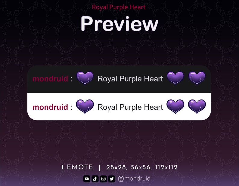 EMOTE | Royal Purple Heart | Twitch, Youtube, Discord | Streamer ...