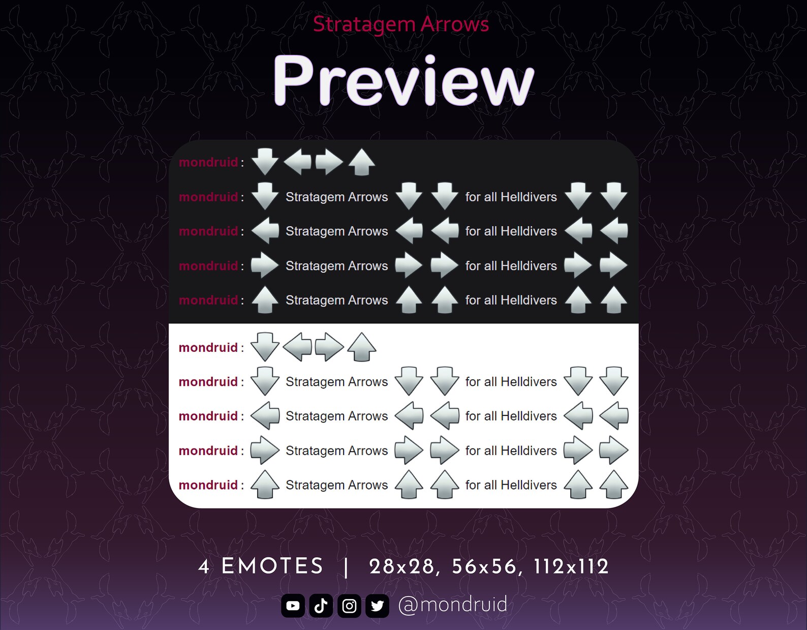 3 EMOTES | Stratagem Arrows | Twitch | Youtube | Discord | Streamer ...