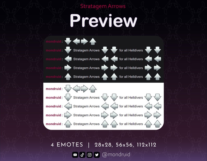 3 EMOTES | Stratagem Arrows | Twitch | Youtube | Discord | Streamer ...