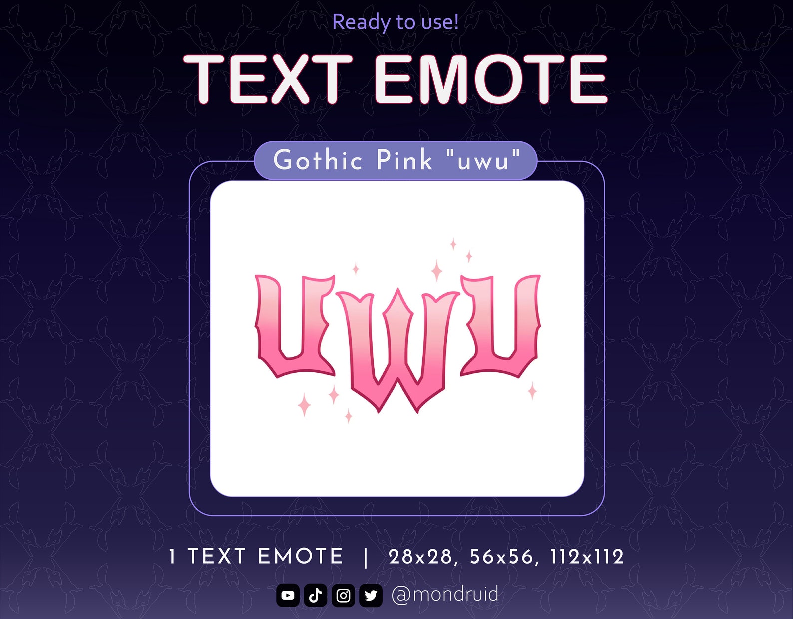 TEXT EMOTE | Pink Goth Text | Twitch | Youtube | Discord | Streamer ...