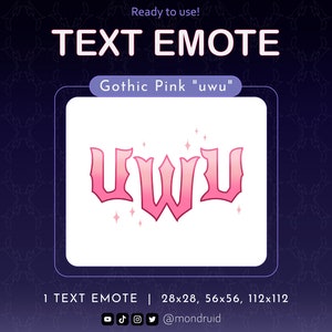 TEXT EMOTE | Pink Goth Text | Twitch | Youtube | Discord | Streamer ...