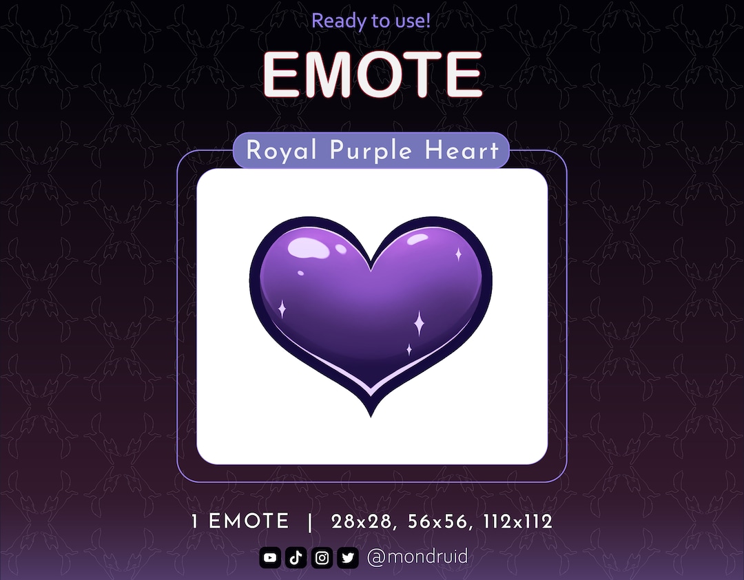 EMOTE | Royal Purple Heart | Twitch, Youtube, Discord | Streamer ...