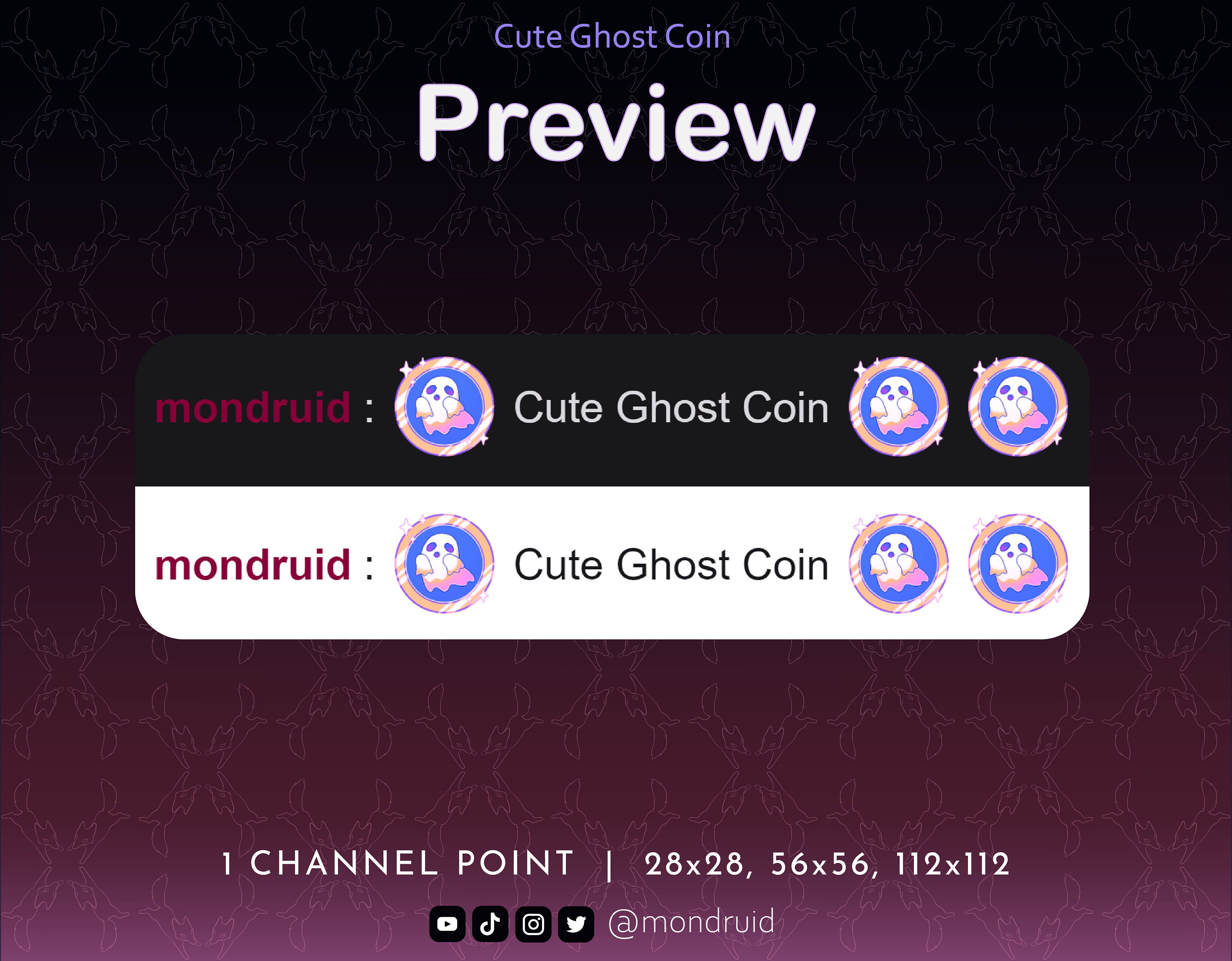 CHANNEL POINT | Cute Ghost Coin | Emote | Twitch | Youtube | Discord ...