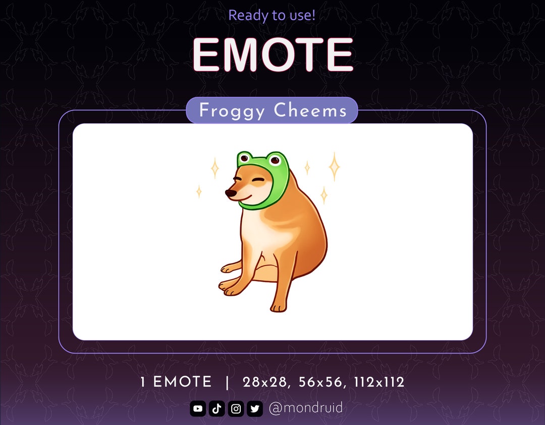 EMOTE Cheems Ranita Twitch Youtube Discord Recursos - Etsy España