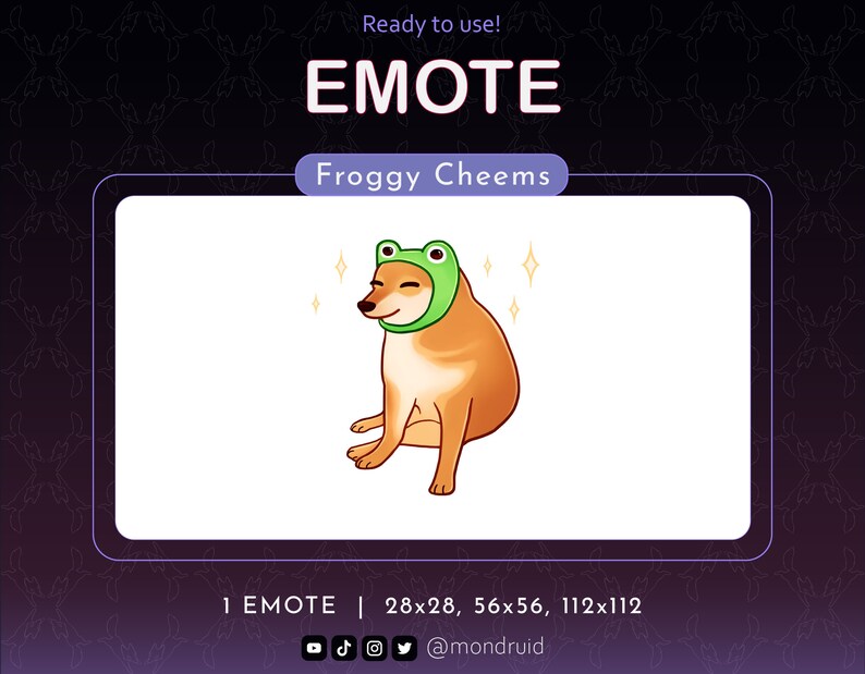 EMOTE Froggy Cheems Twitch Youtube Discord Streamer - Etsy