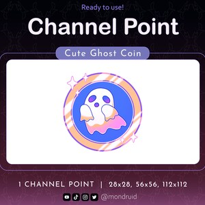 CHANNEL POINT Cute Ghost Coin Emote Twitch Youtube Discord Streamer Resources Halloween Spooky ...