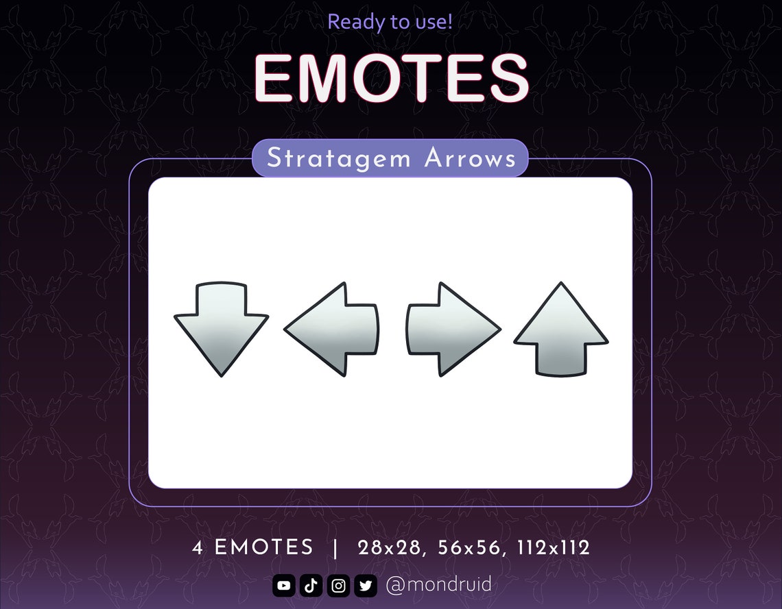 3 EMOTES | Stratagem Arrows | Twitch | Youtube | Discord | Streamer ...