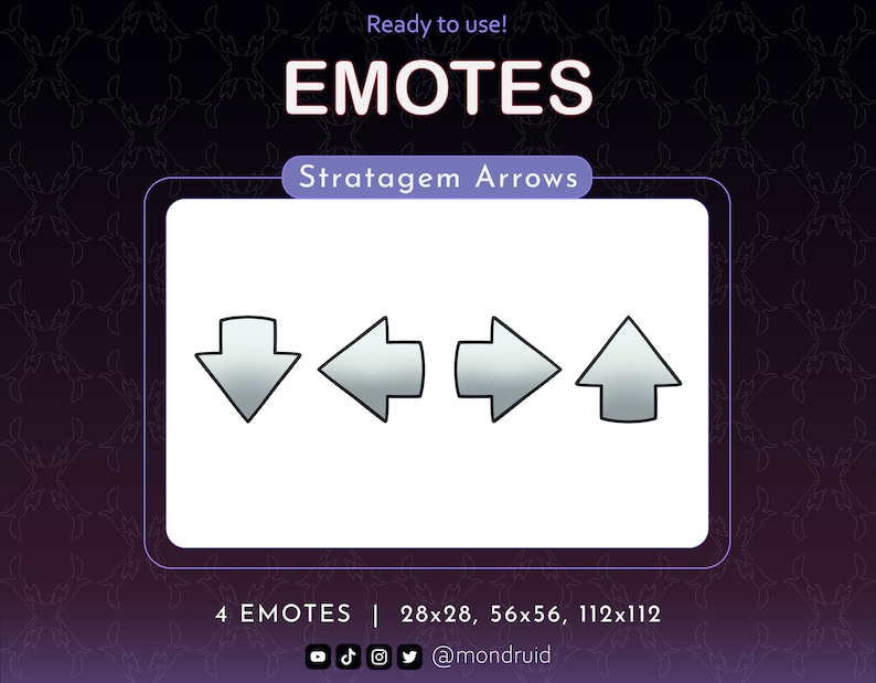 3 EMOTES | Stratagem Arrows | Twitch | Youtube | Discord | Streamer ...