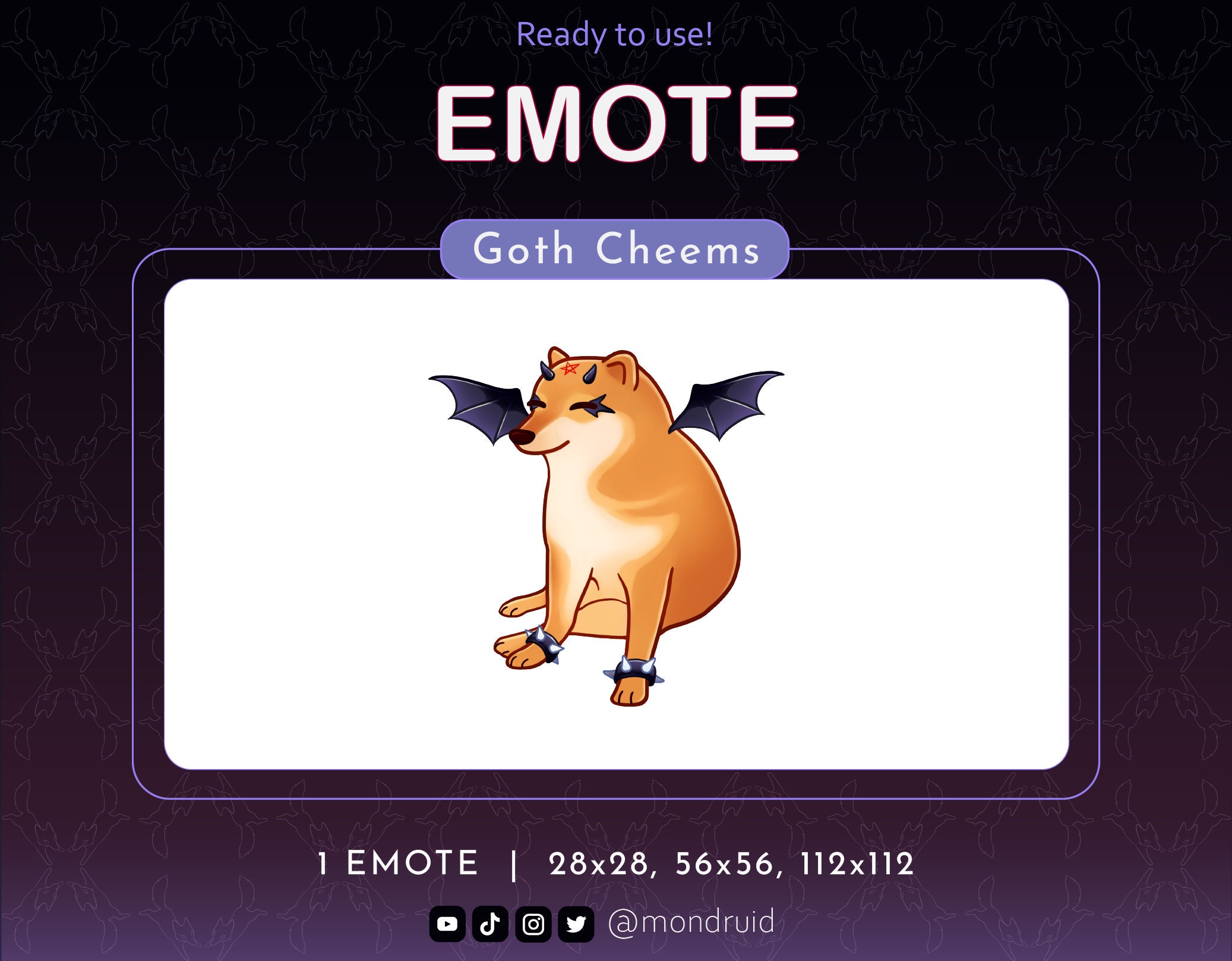 EMOTE Goth Cheems Twitch Youtube Discord Streamer - Etsy Norway