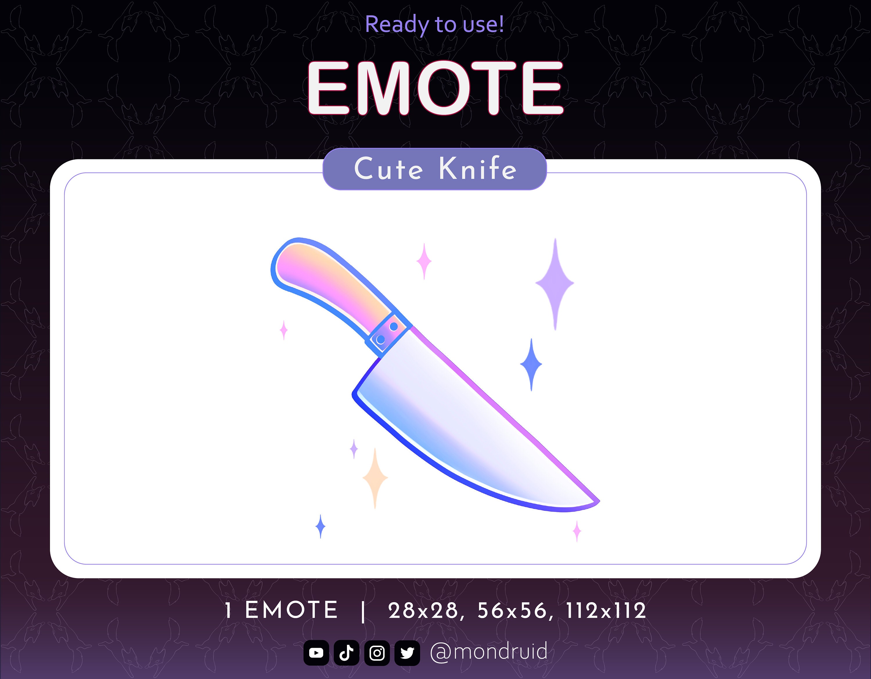 EMOTE Cute Knife Twitch Youtube Discord Streamer - Etsy