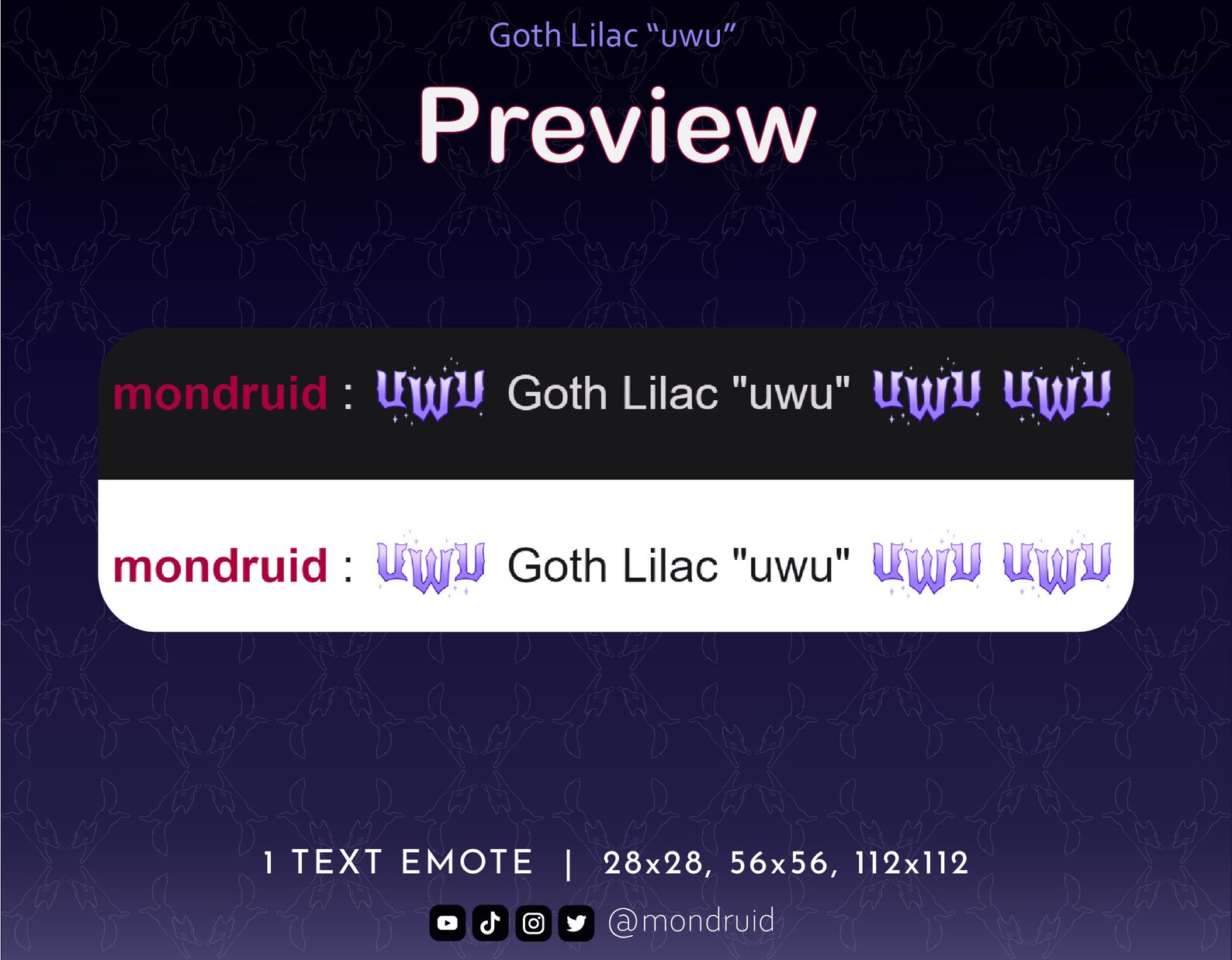 TEXT EMOTE | Lilac/purple Goth Text | Twitch | Youtube | Discord ...