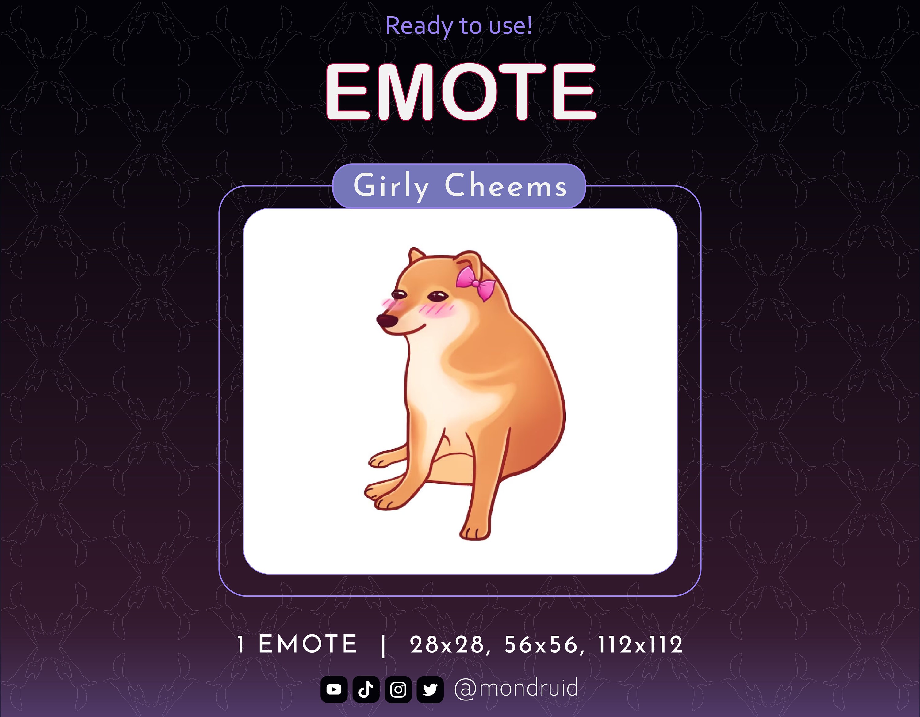 EMOTE | Girly Cheems | Twitch | Youtube | Discord | Streamer Resources ...