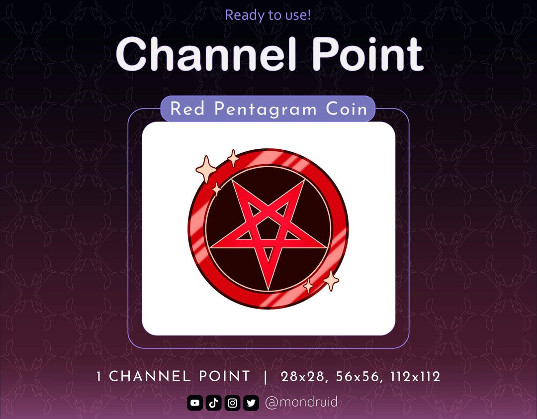 CHANNEL POINT | Red Pentagram Coin | Emote | Twitch | Youtube | Discord ...
