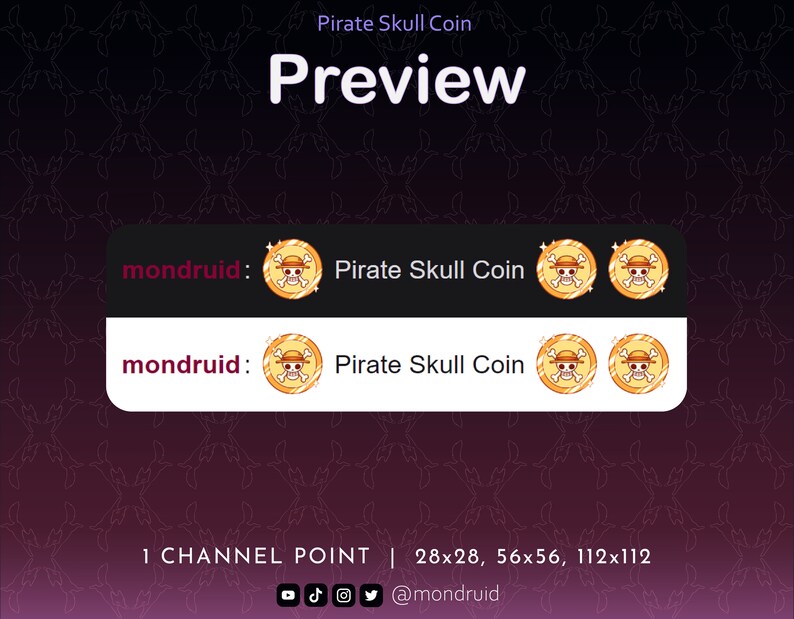 CHANNEL POINT | Pirate Skull Golden Coin | Emote | Twitch | Youtube ...