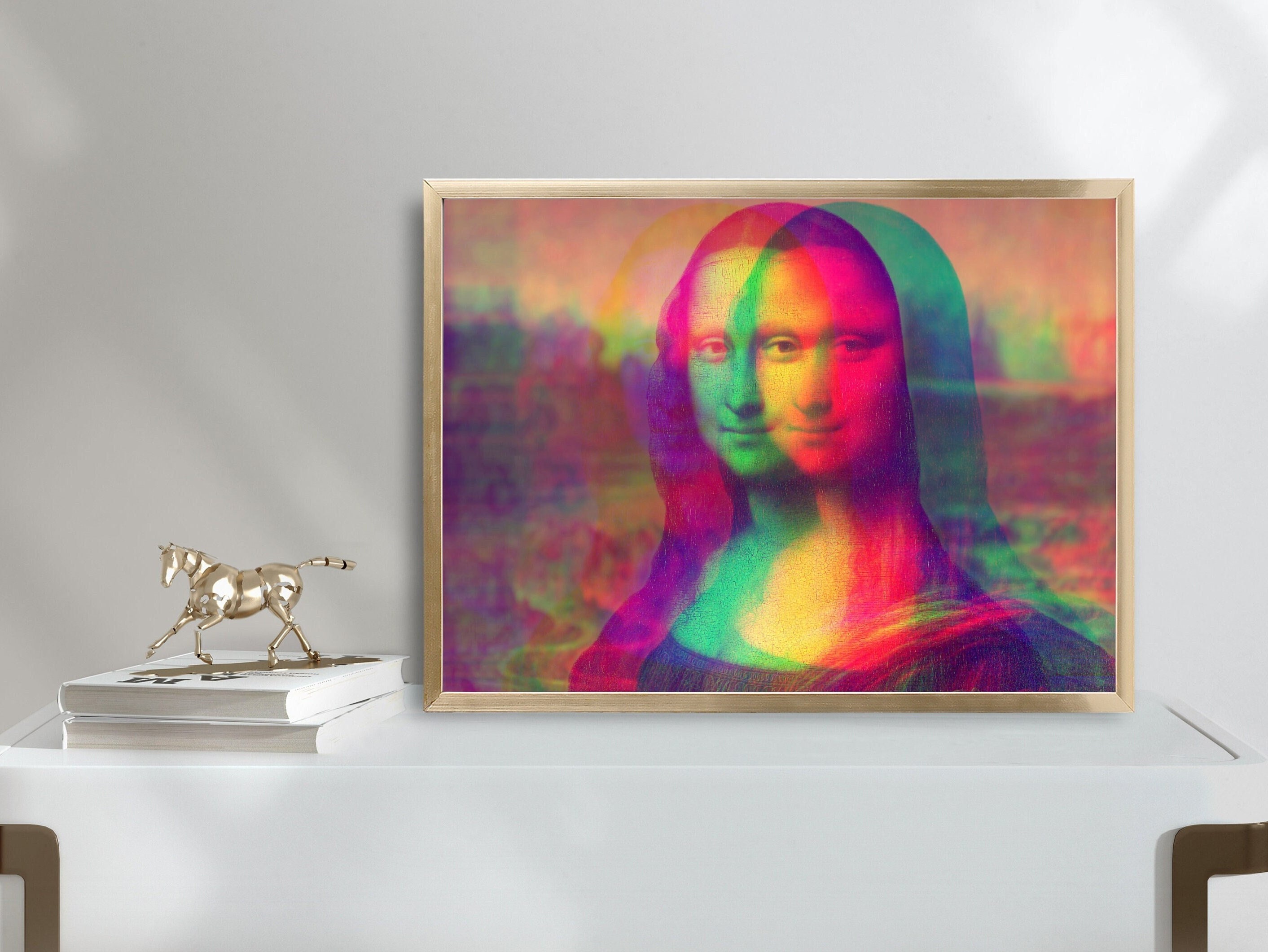 Altered Vintage Painting mona Lisa by Leonardo Da Vinci. Digital File ...
