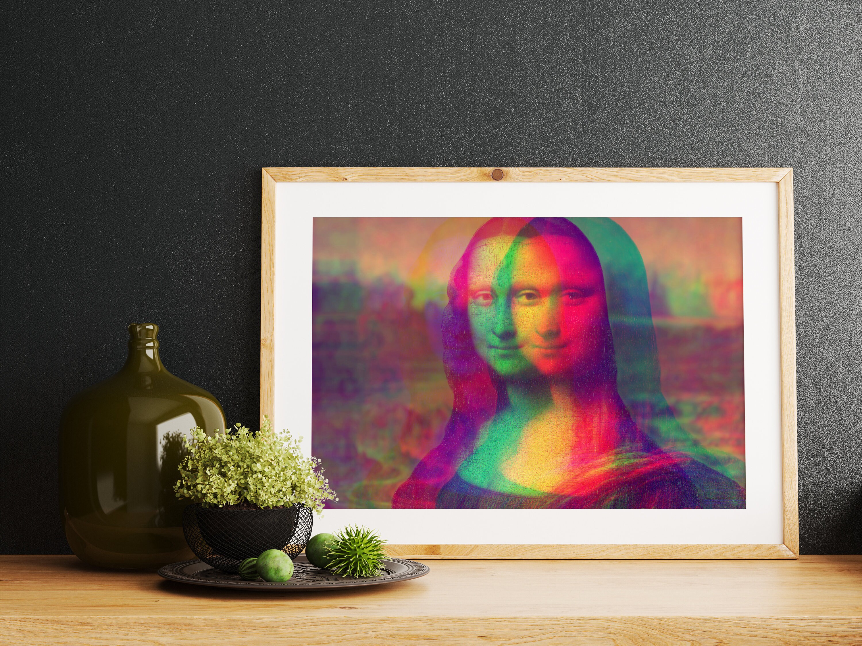Altered Vintage Painting mona Lisa by Leonardo Da Vinci. Digital File ...