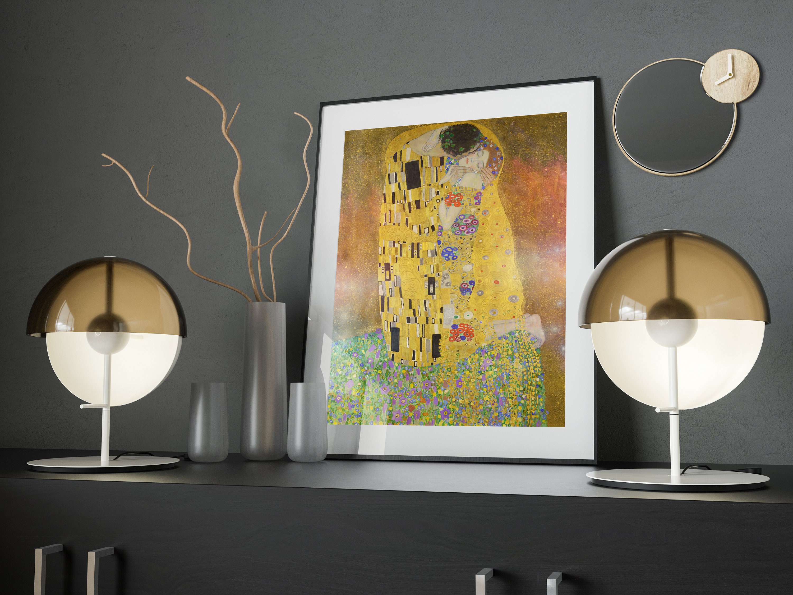 Golden Ethereal Light, Painting the Kiss Klimt, Celestial Great Love ...
