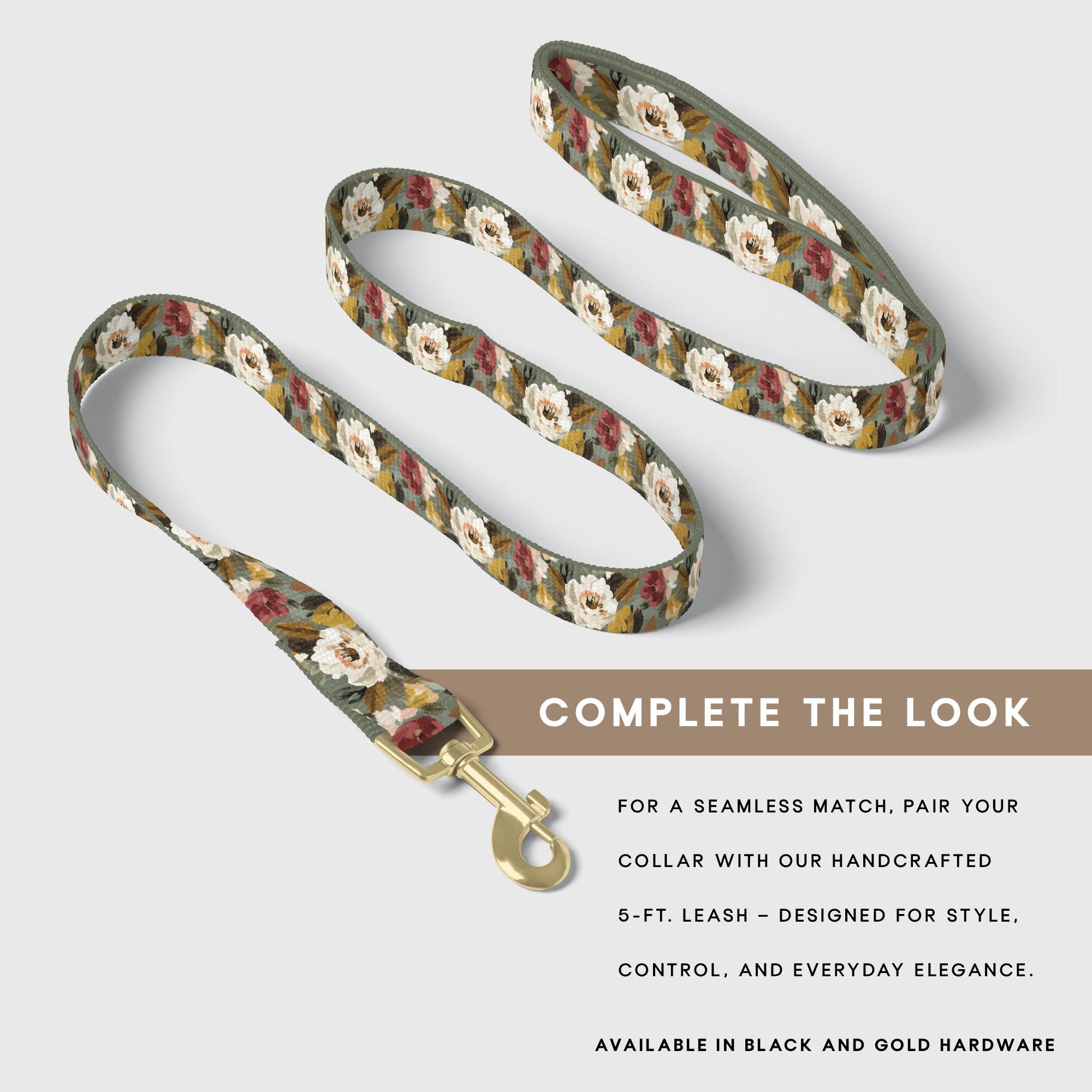 Abstract Floral Girl Dog Collar Personalized, Contemporary Flower Dog ...