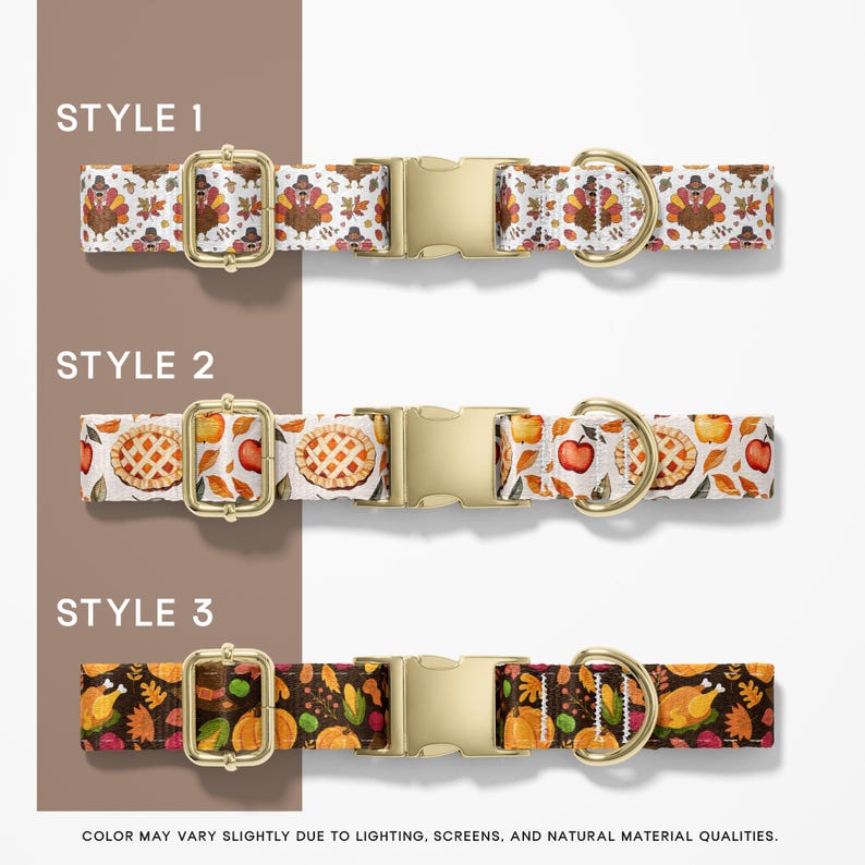 Thanksgiving Dog Collar Personalized, Turkey Dog Collar, Custom Dog ...