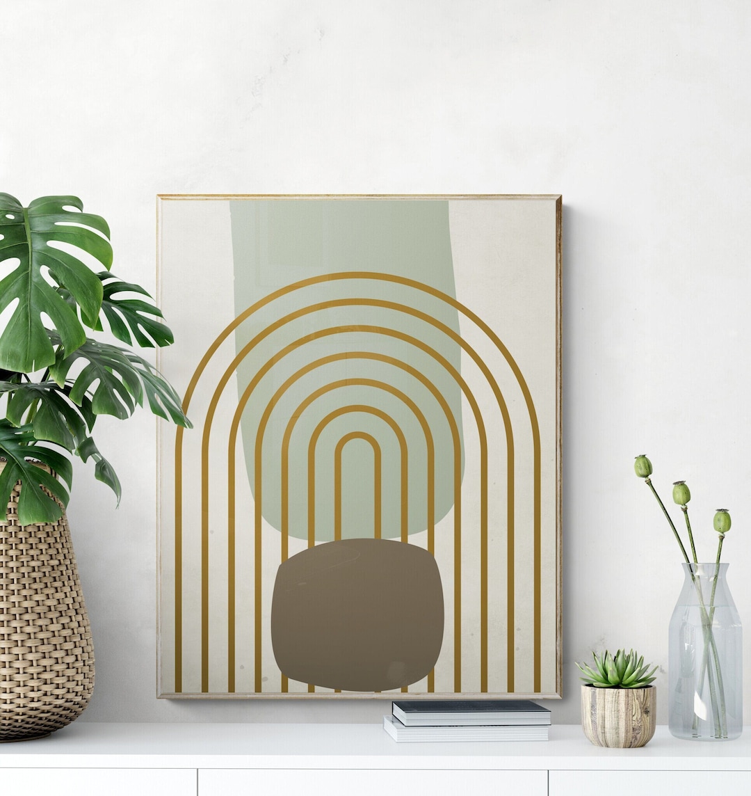 Boho Line Art Prints, Muted Colors Wall Art, Modern Bohemian Wall Decor ...