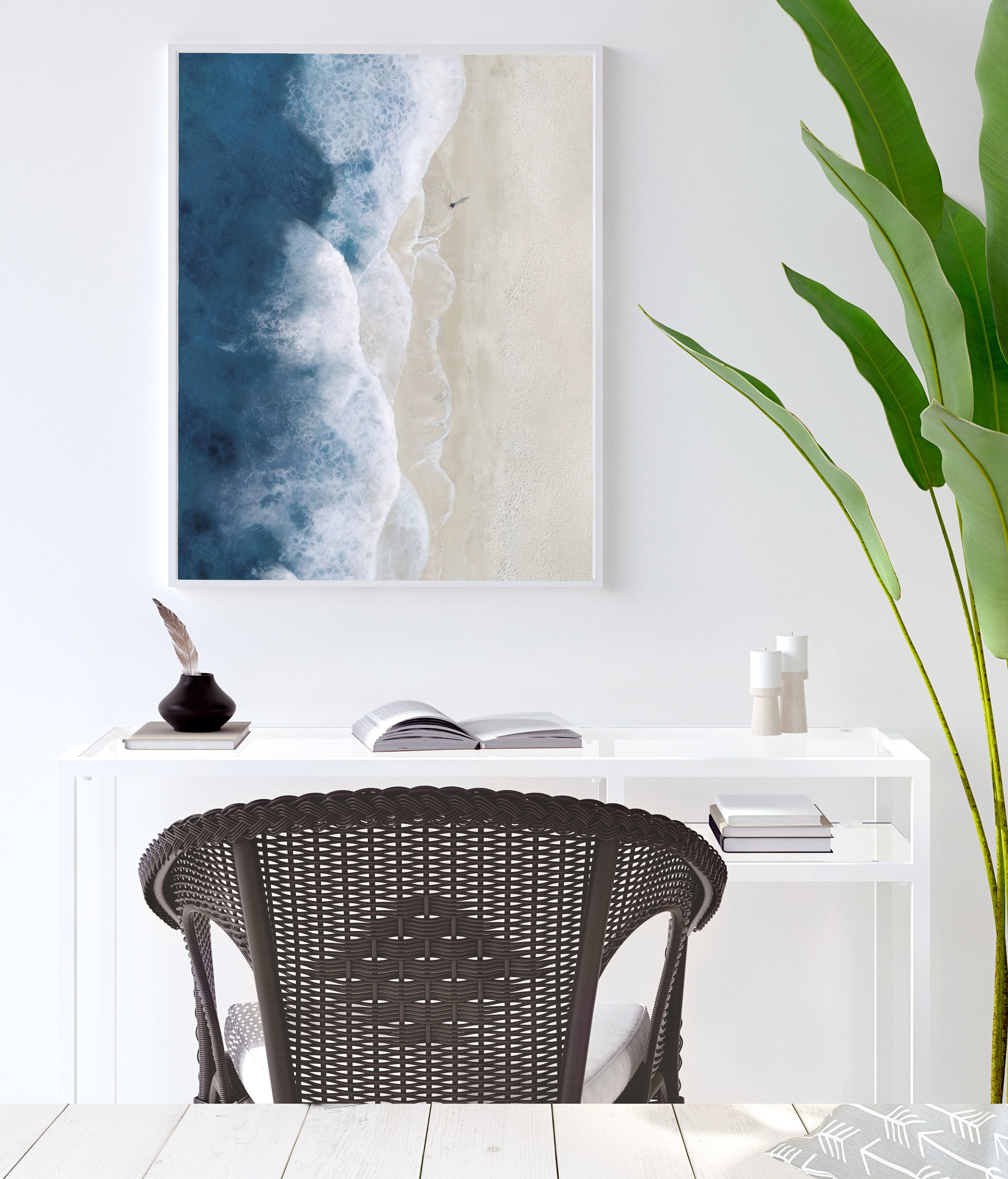 Aerial Ocean Print, Large Printable Aerial Waves Print, Downloadable ...