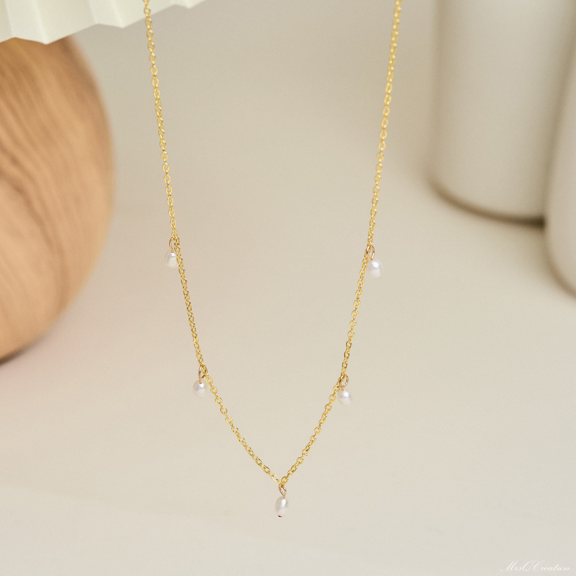 Minimalist Pearl Drop Necklace, Dainty Everyday Simple Pearl Necklace ...