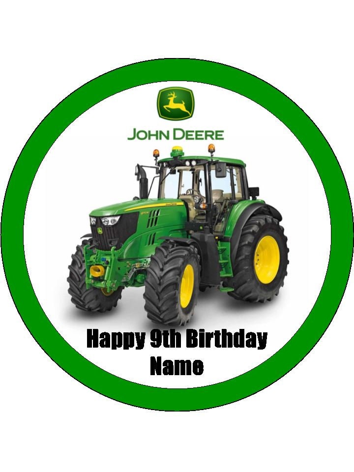 Tractor Cake Topper Edible Icing Birthday Cake John Deere Tractor ...