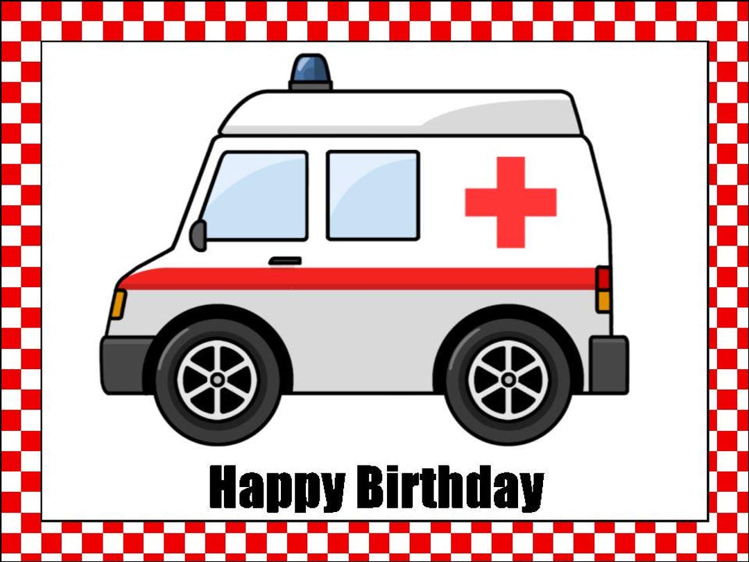Ambulance Cake Toppers Edible Icing Cake & Cupcake Decorations 3 Sizes ...