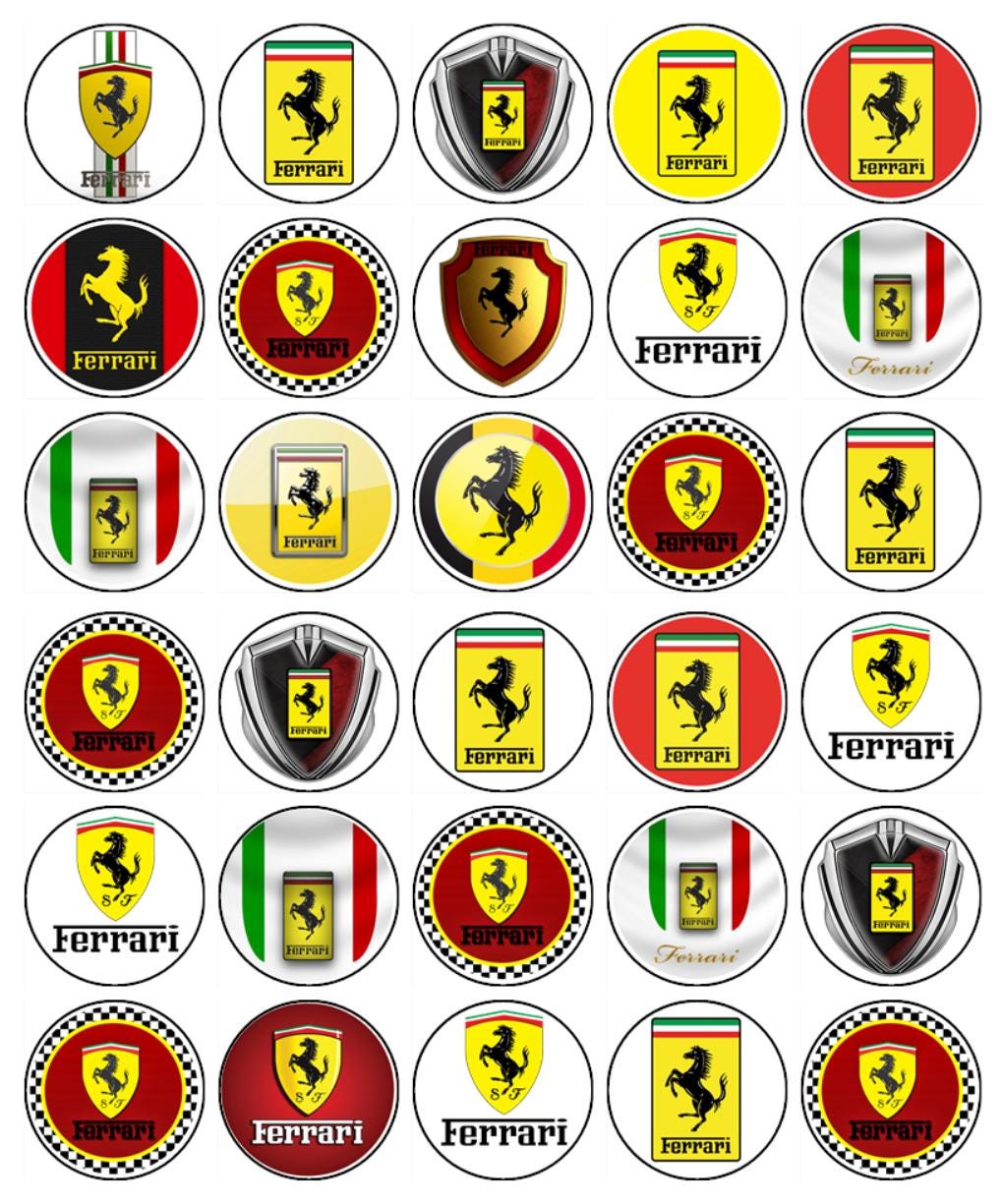 Red Ferrari Car Edible Cake Topper Birthday Cake & Cupcake Decorations ...