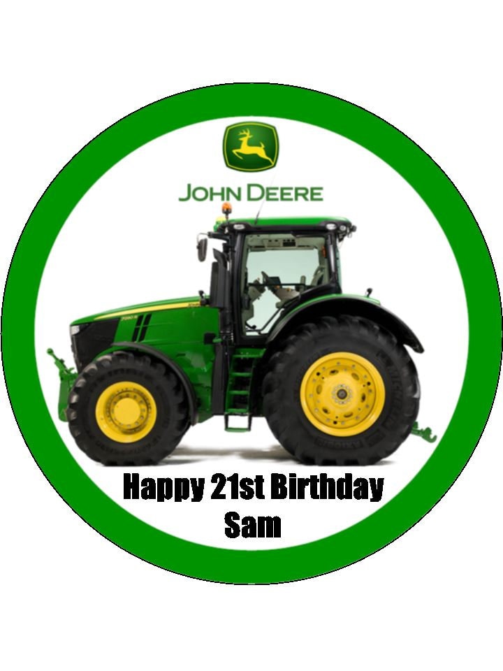 Tractor Cake Topper Edible Icing Birthday Cake John Deere Tractor ...