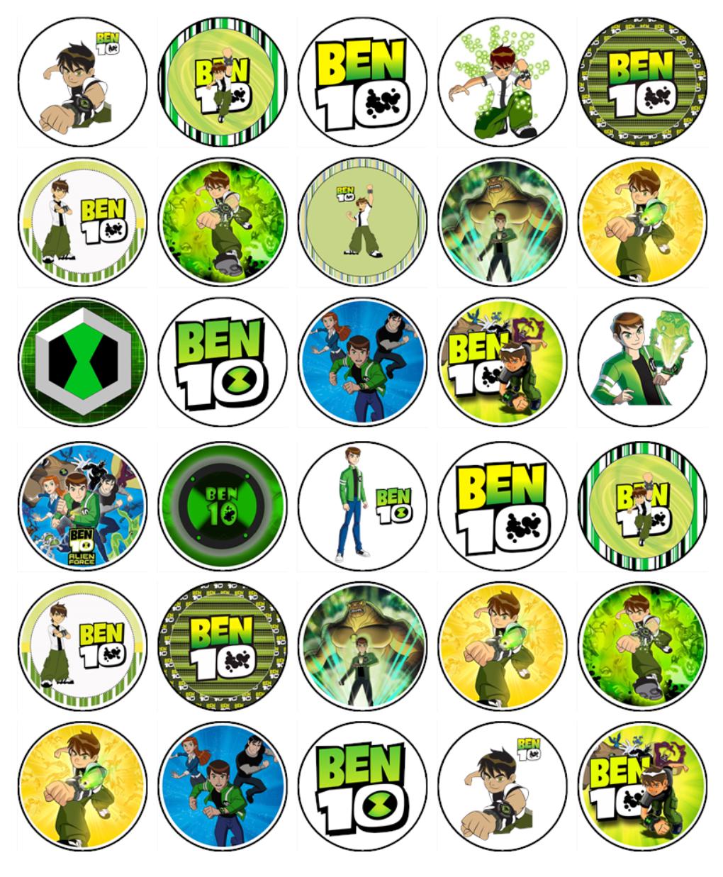 Superhero Ben 10 Edible Cake Toppers Wafer Birthday Cake & Cupcake ...