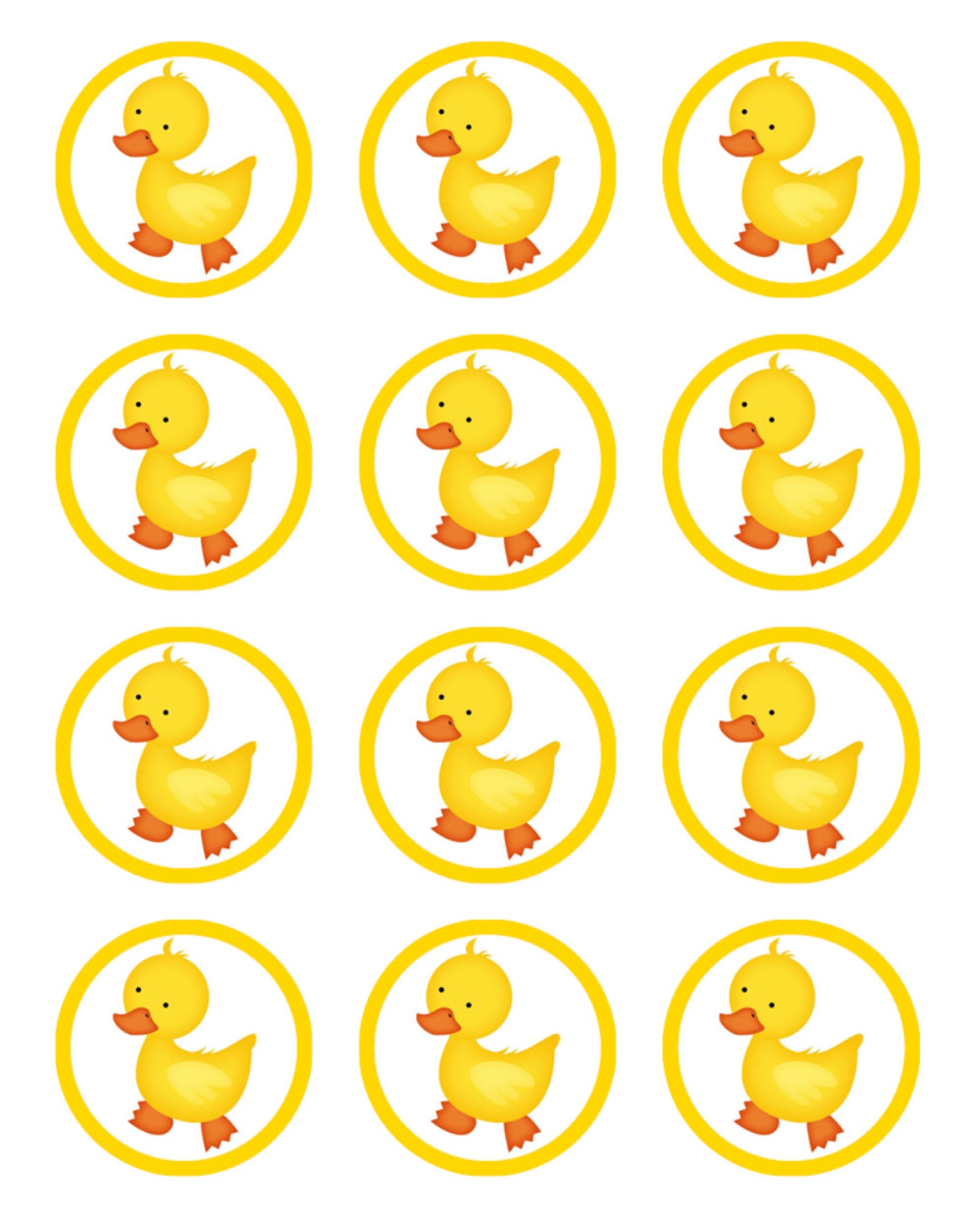 Duck Cupcake Toppers Edible Icing Farm Animal Birthday Cake Decorations ...