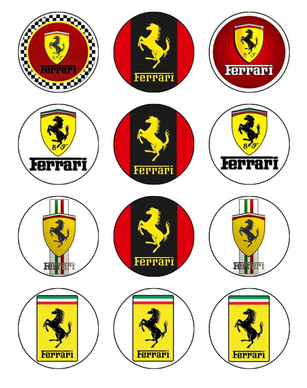 Red Ferrari Car Edible Cake Topper Birthday Cake & Cupcake Decorations ...
