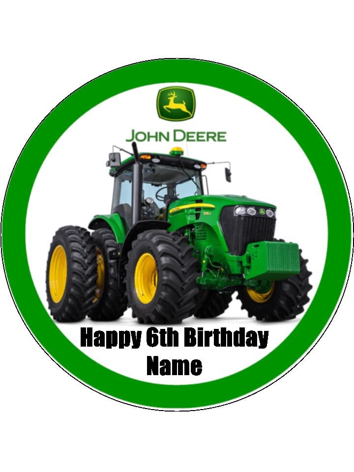 Tractor Cake Topper Edible Icing Birthday Cake John Deere Tractor ...