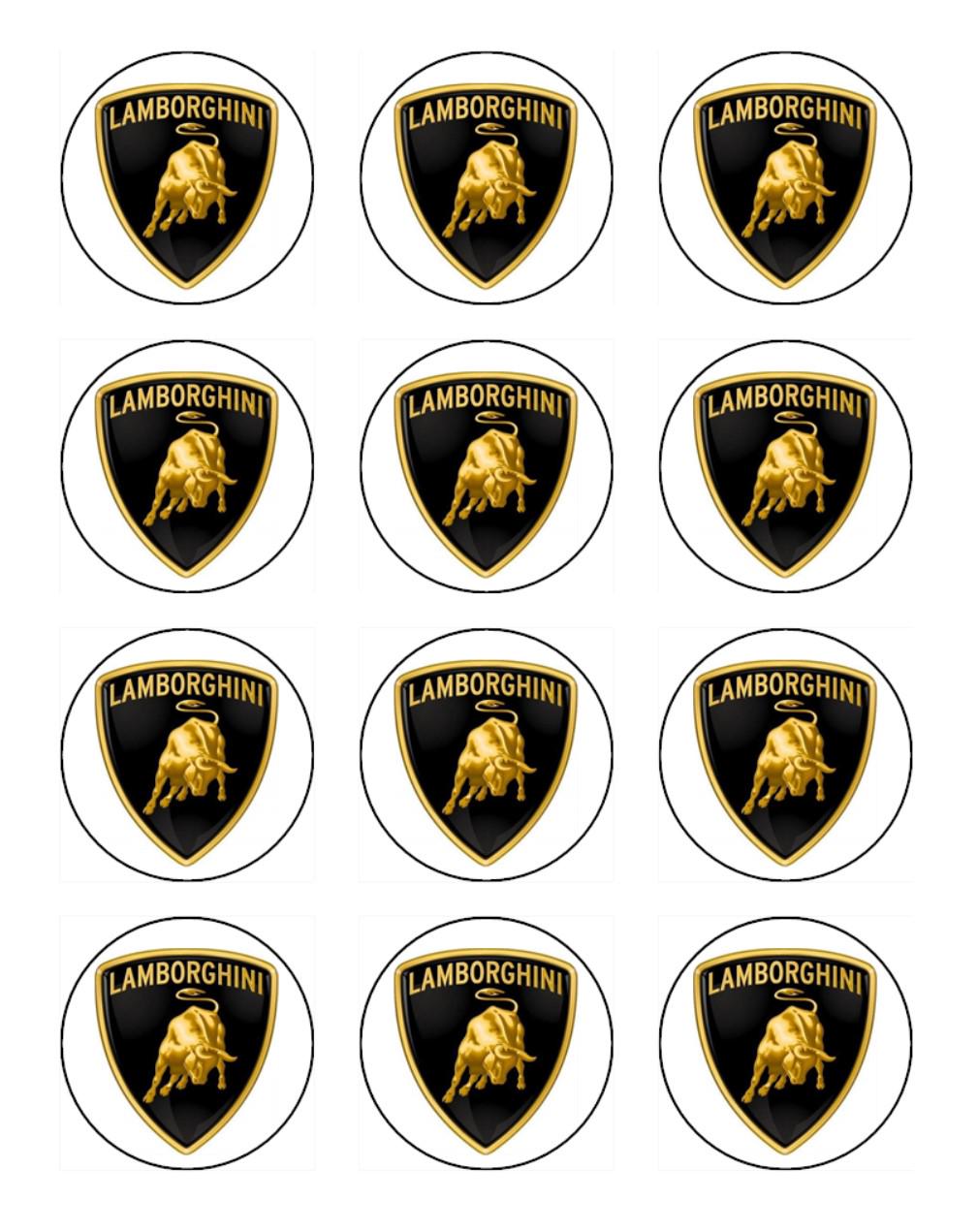 Lamborghini Car Cupcake Toppers Edible Icing Birthday Cake Decorations ...
