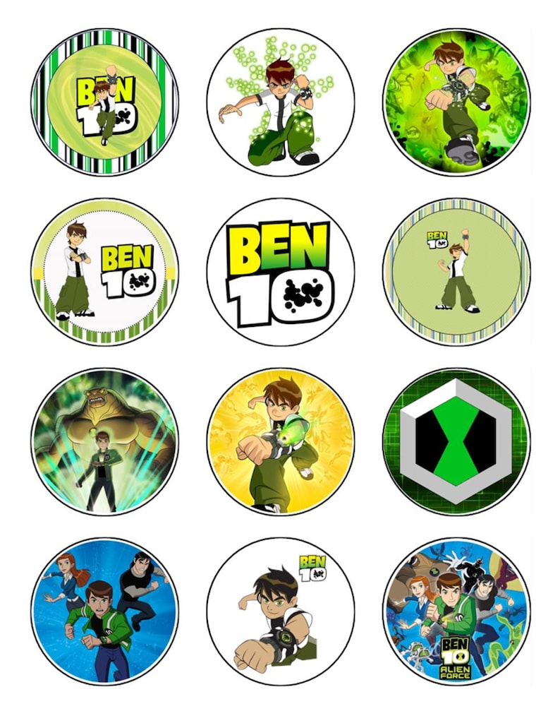 Superhero Ben 10 Edible Cake Toppers Wafer Birthday Cake & Cupcake ...