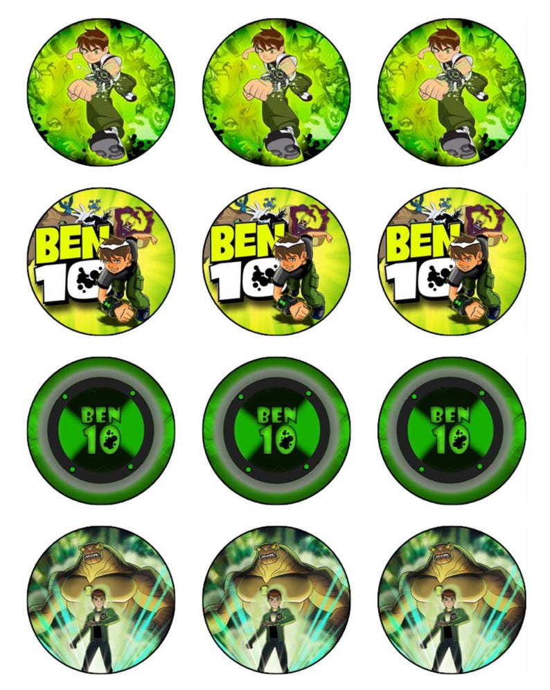 Superhero Ben 10 Edible Cake Toppers Wafer Birthday Cake & Cupcake ...