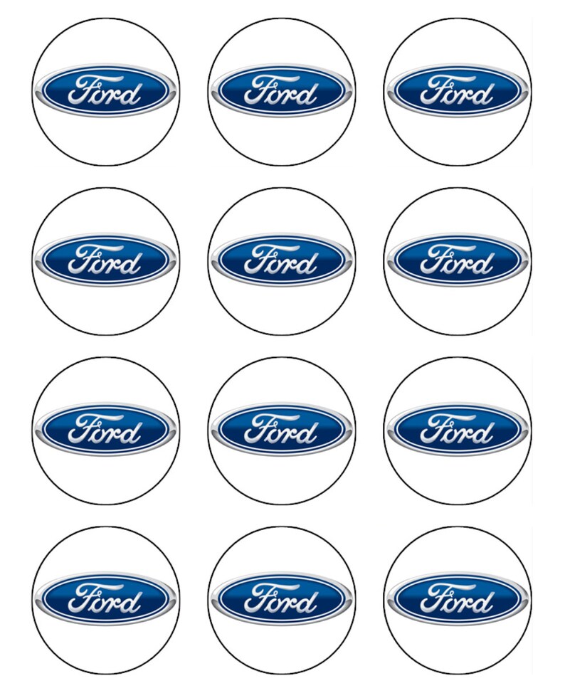 Ford Car Logo Cupcake Toppers Edible Wafer Birthday Cake Car ...