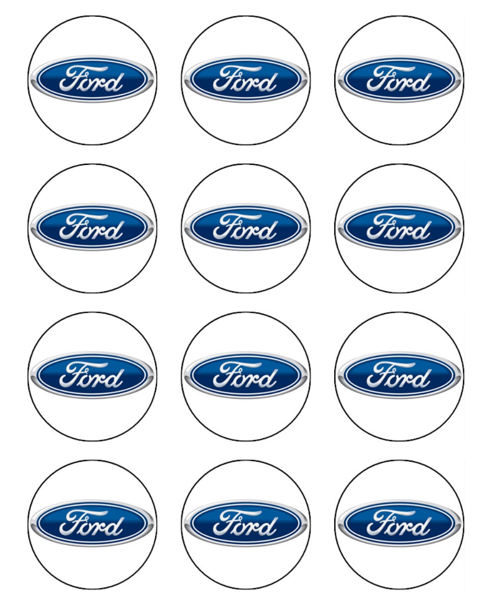 Ford Car Logo Cupcake Toppers Edible Wafer Birthday Cake Car ...