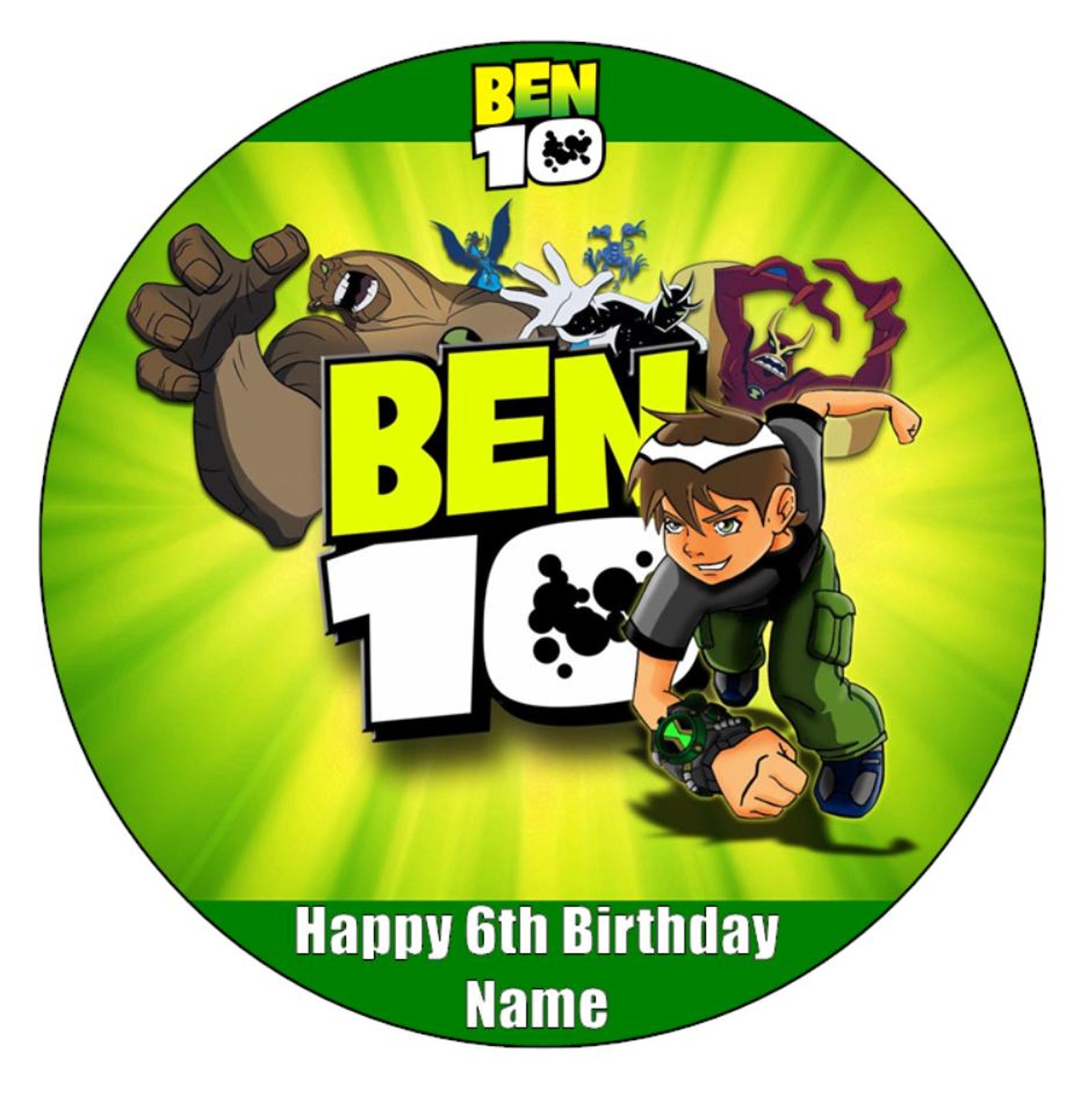 Superhero Ben 10 Edible Cake Toppers Wafer Birthday Cake & Cupcake ...