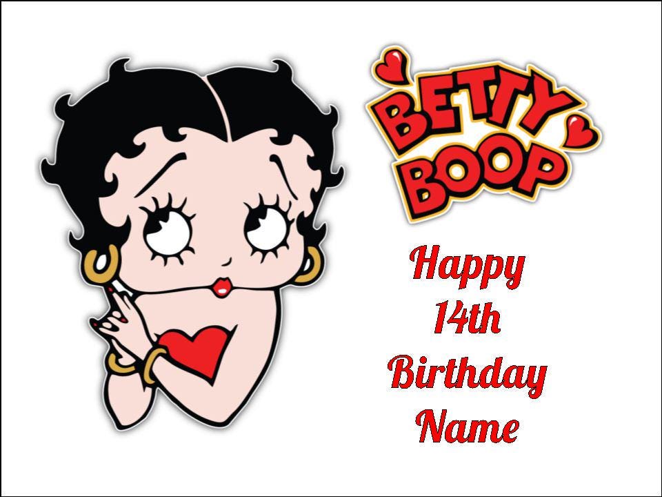 Betty Boop Edible Cake Toppers Icing Birthday Cake & Cupcake ...