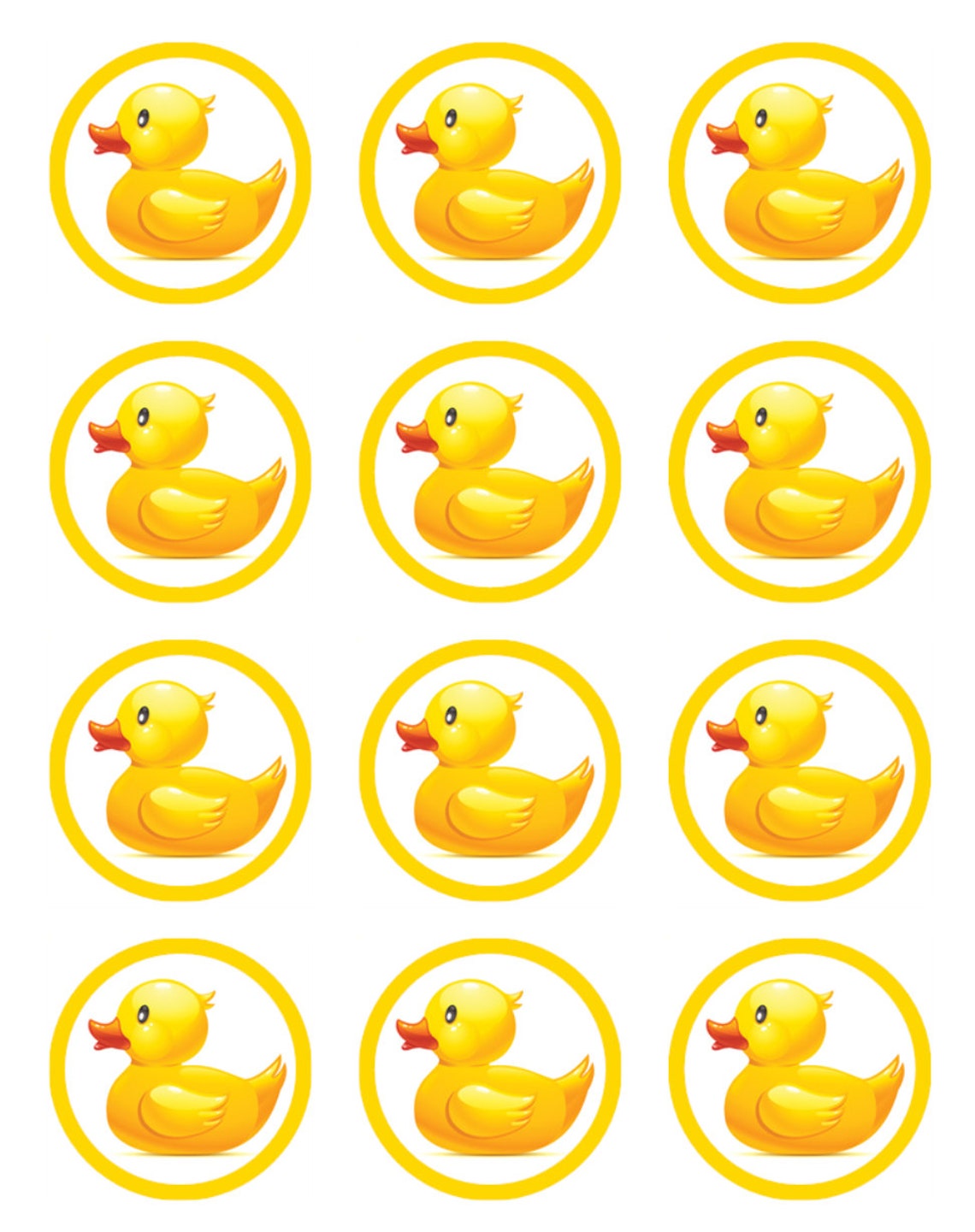 Duck Cupcake Toppers Edible Icing Farm Animal Birthday Cake Decorations ...