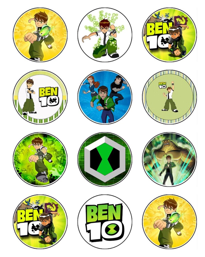 Superhero Ben 10 Edible Cake Toppers Wafer Birthday Cake & Cupcake ...